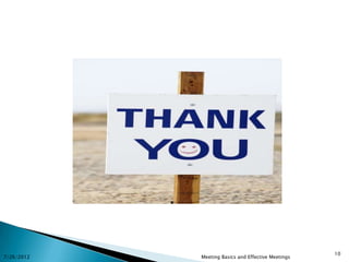 Meeting basics and effective meetings | PPTX