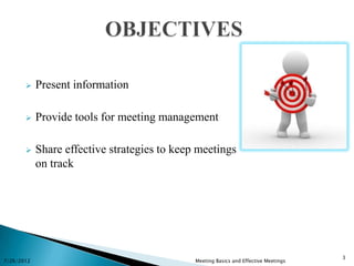 Meeting basics and effective meetings | PPTX