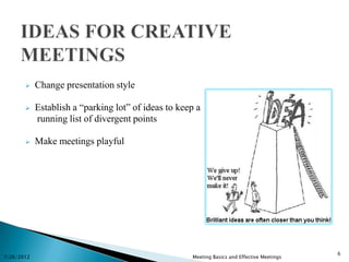 Meeting basics and effective meetings | PPTX