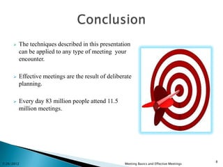 Meeting basics and effective meetings | PPTX