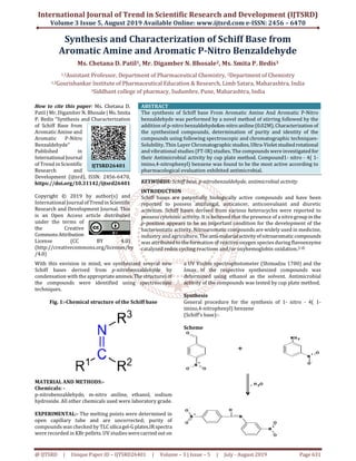 Synthesis and Characterization of Schiff Base from Aromatic Amine and Aromatic P Nitro ...