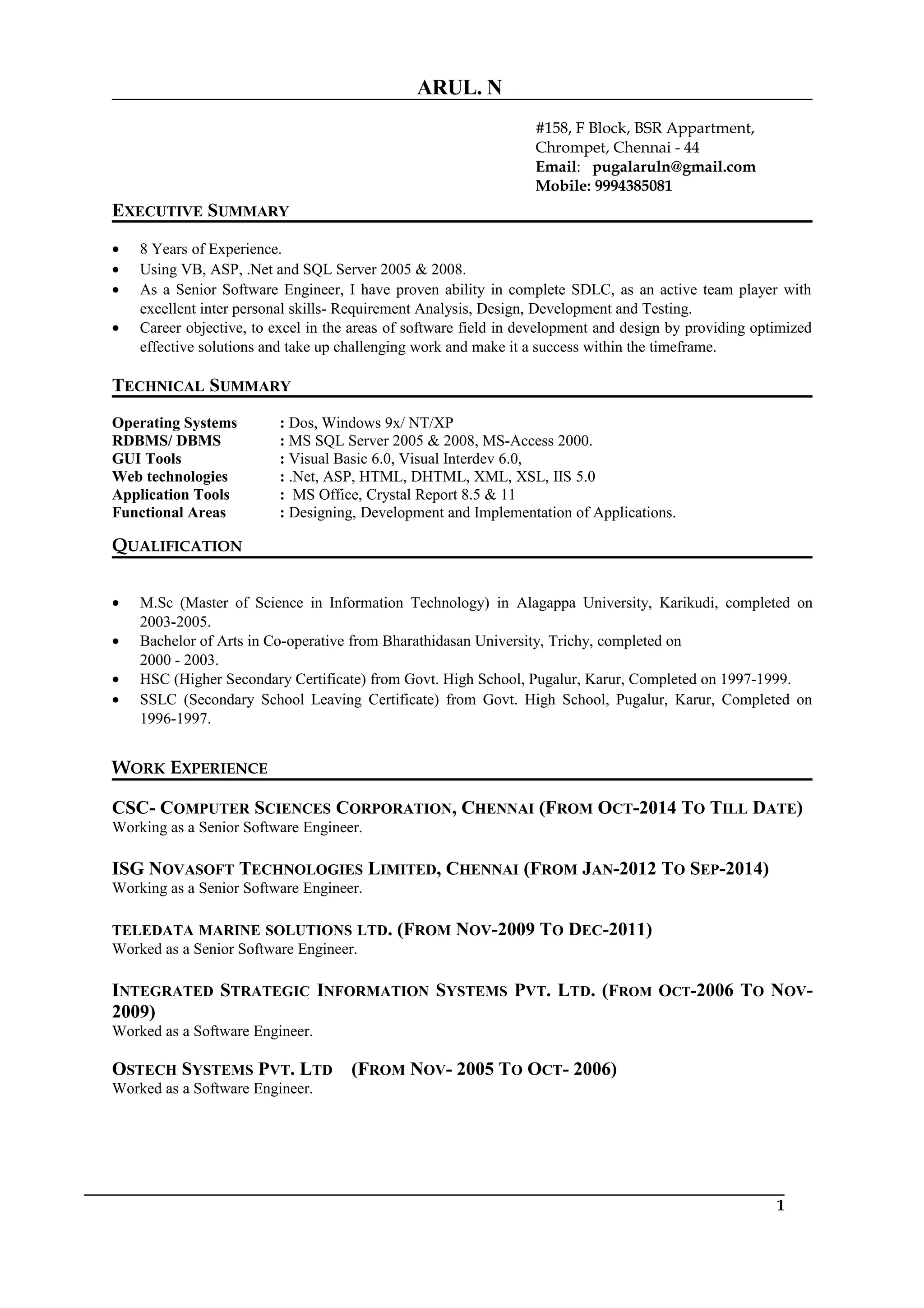 Arul_Resume | PDF