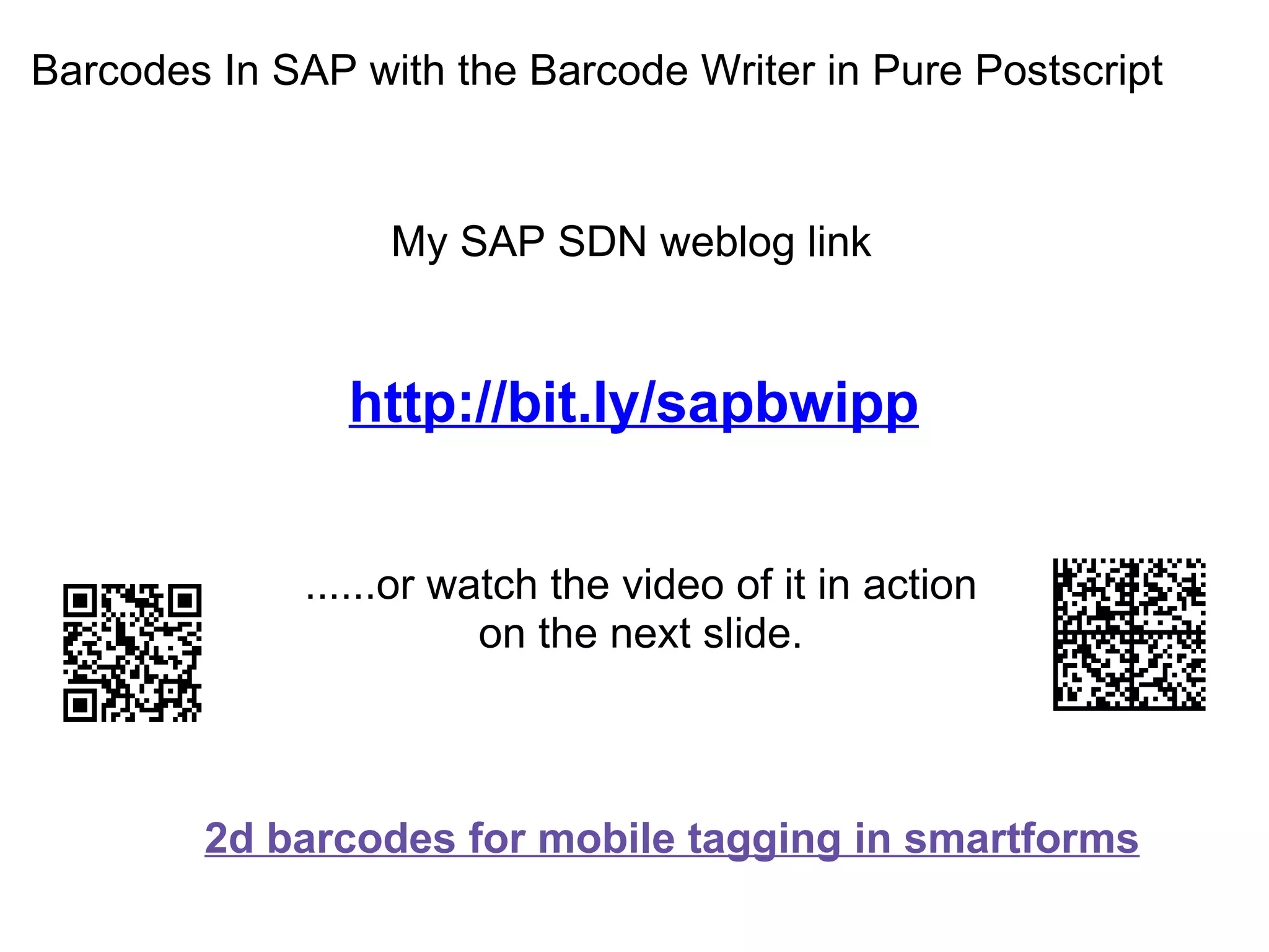 Barcodes in SAP | PPT