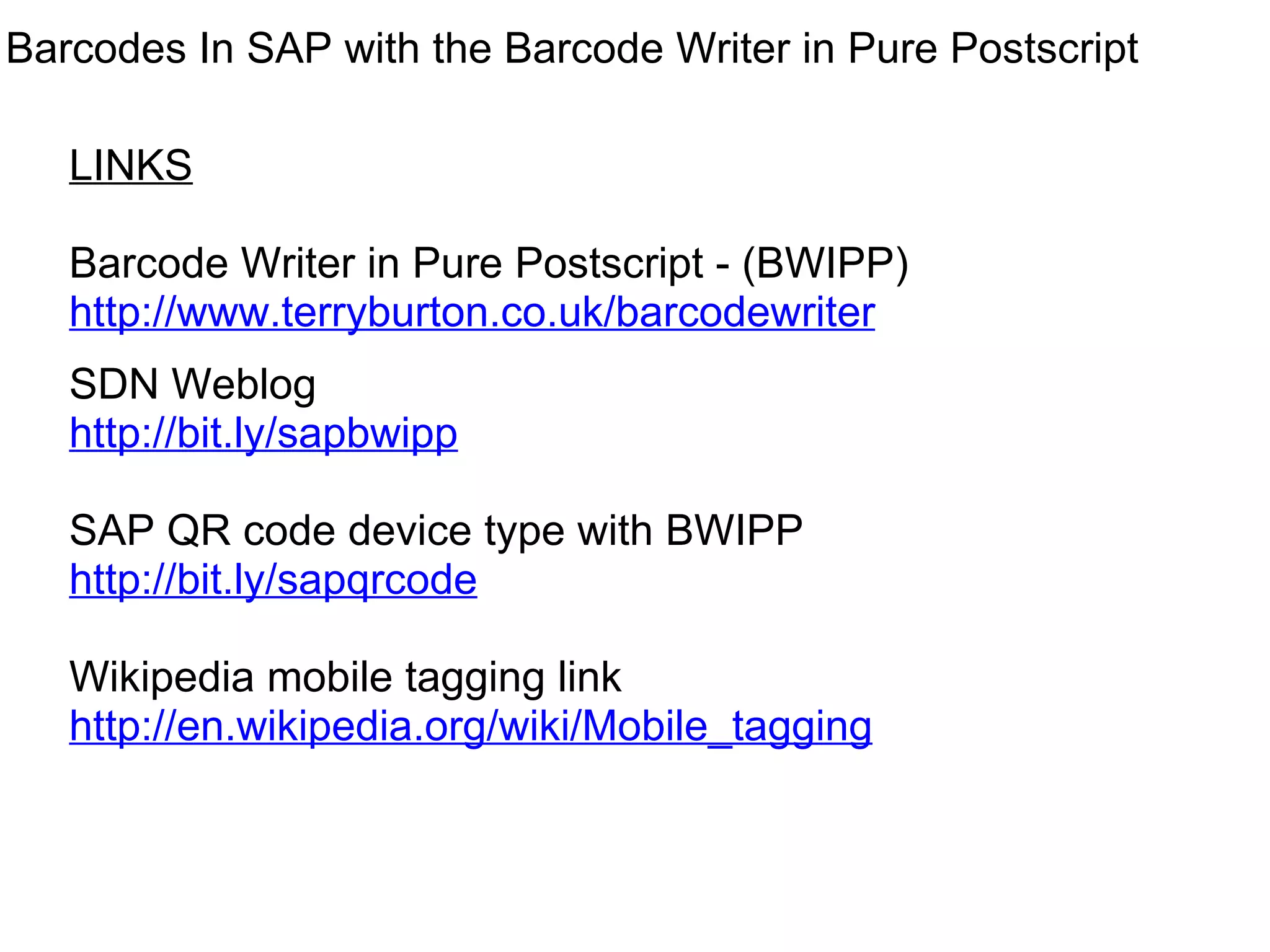Barcodes in SAP | PPT