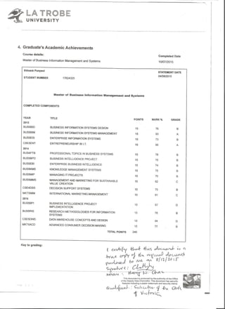 ACADEMIC TRANSCRIPT CERTIFIED