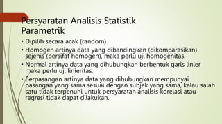parametrik statistik dan non parametrik statistik | PPT