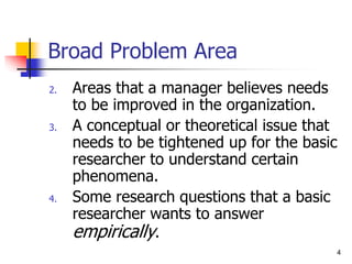 Research Process: The Broad Problem area and defining the problem ...