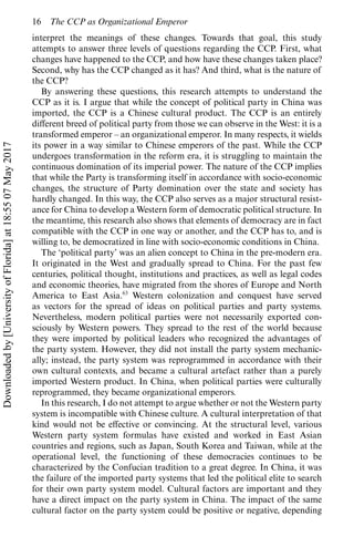 The Chinese Communist Party As Organizational Emperor Culture ...