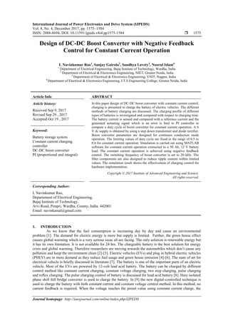 Design of DC-DC Boost Converter with Negative Feedback Control for ...