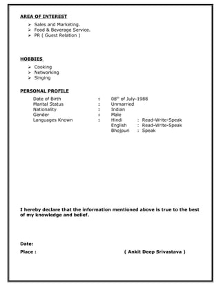 Ankit-New C.V.WITH PHOTO | DOC