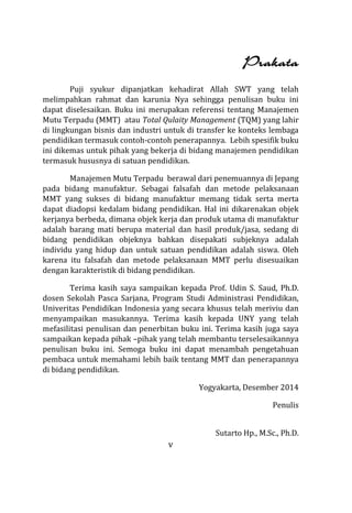 Manajemen Mutu Terpadu MMT TQM Teori dan Penerapan di Lembaga ...