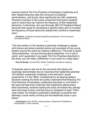 The Student Leadership Challenge Five Practices For Becoming An ...