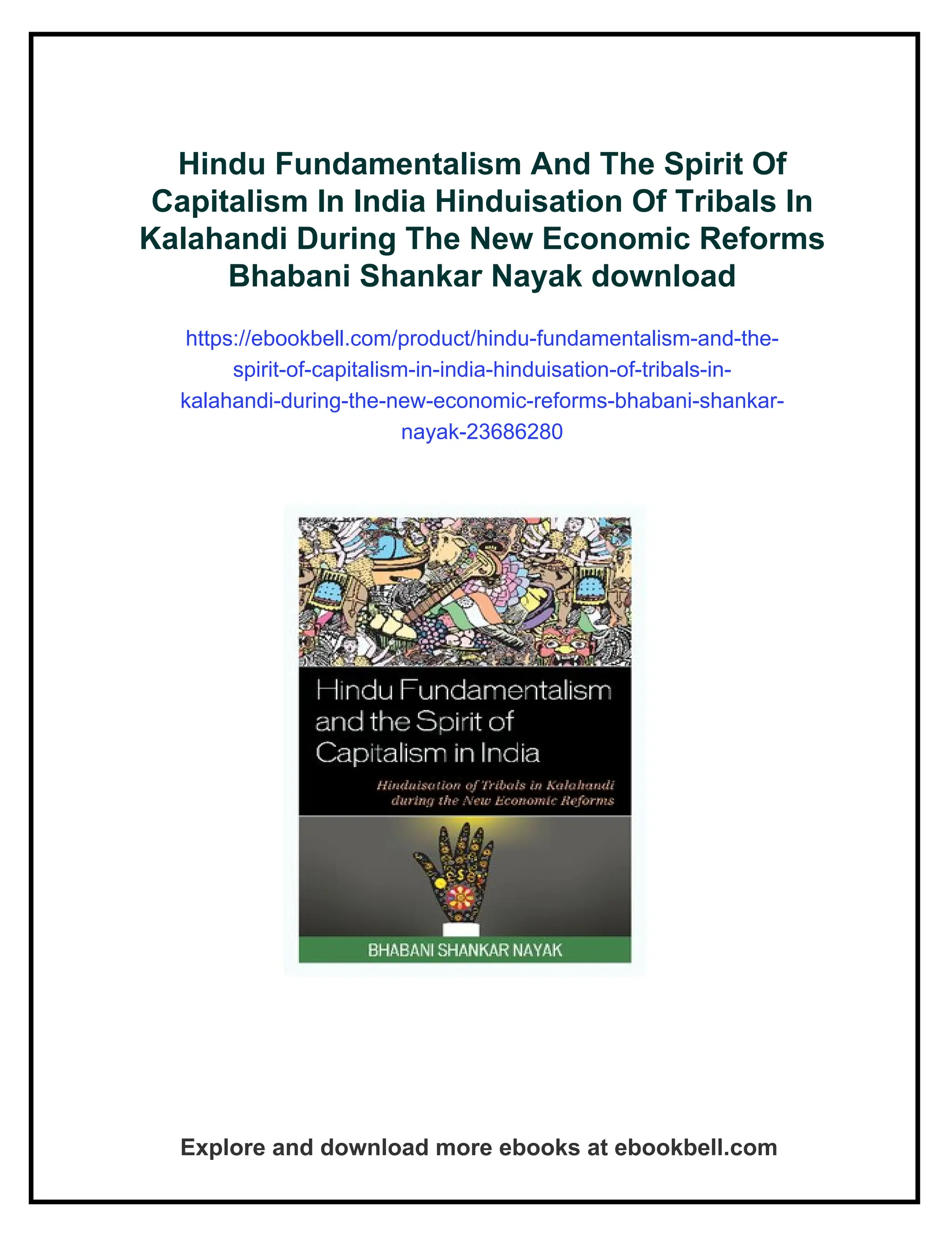 Hindu Fundamentalism And The Spirit Of Capitalism In India Hinduisation ...