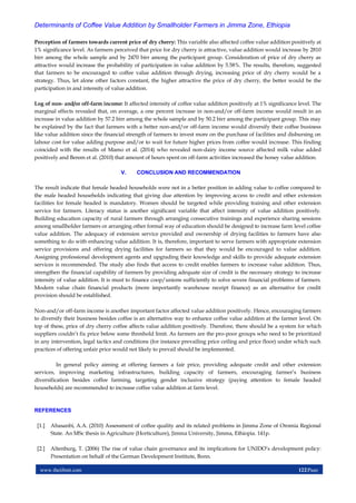 Determinants of Coffee Value Addition by Smallholder Farmers in Jimma Zone, Ethiopia | PDF