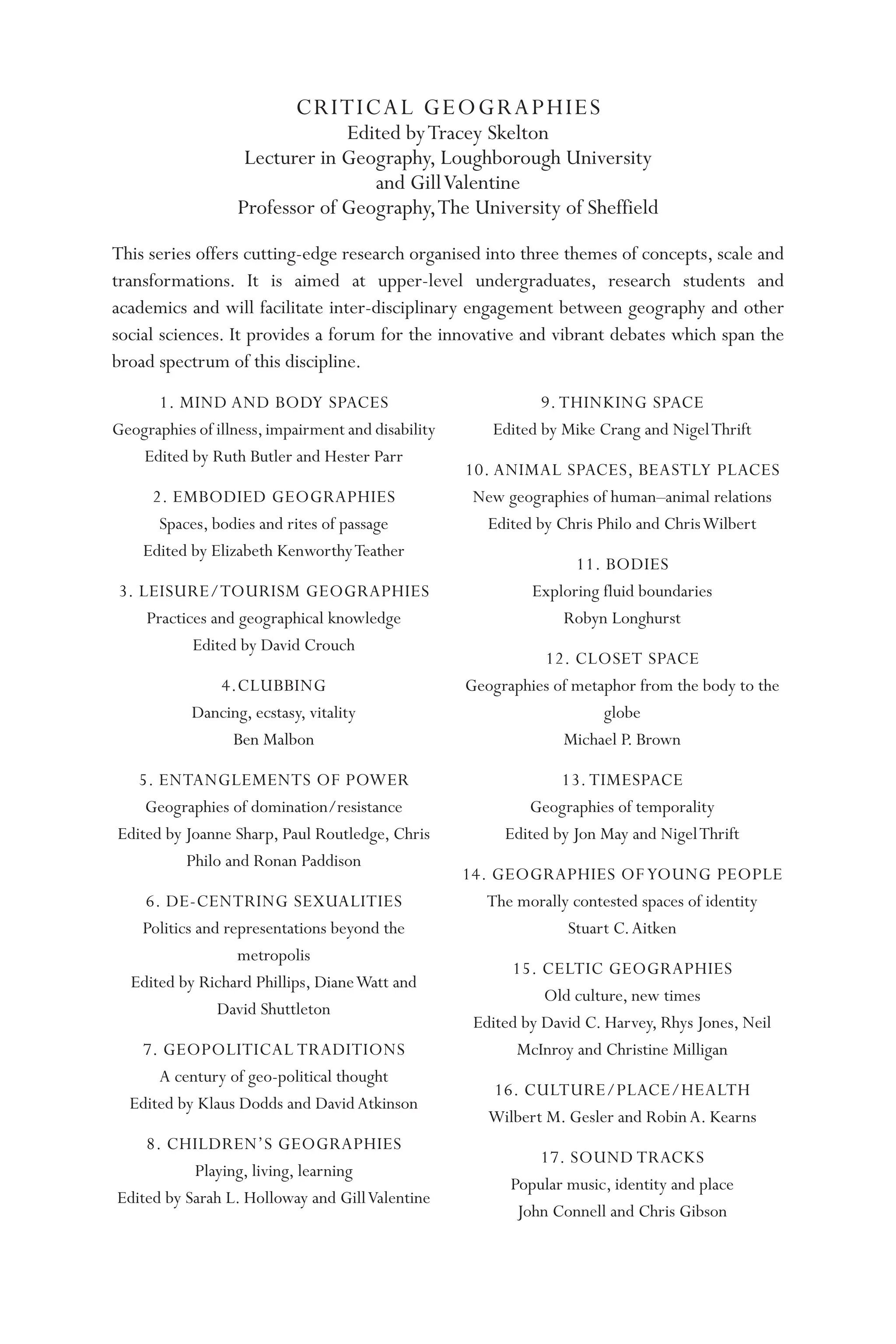 Sound Tracks Popular Music Identity And Place Critical Geographies 1st ...