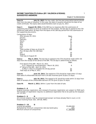 Income Taxation - Answer key (6th Edition by Valencia)- Chapter 2 | PDF