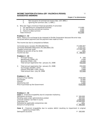 Income Taxation - Answer key (6th Edition by Valencia)- Chapter 2 | PDF