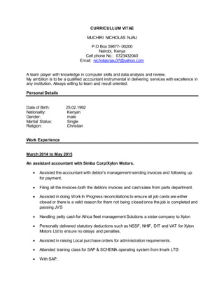 my_cv[1] | DOCX | Business Administration | Business