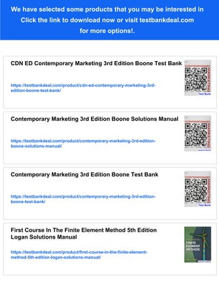 CDN ED Contemporary Marketing 3rd Edition Boone Solutions Manual | PDF