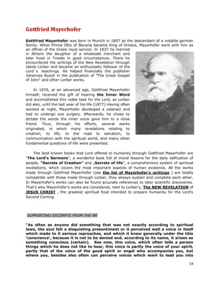 THE NEW REVELATION OF JESUS CHRIST through Jakob Lorber & Gottfried ...