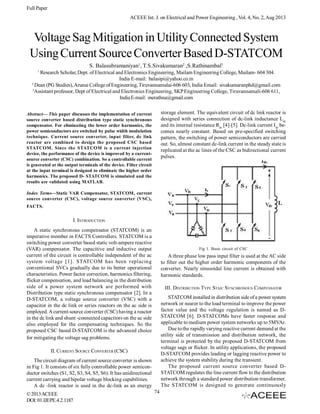 Voltage Sag Mitigation in Utility Connected System Using Current Source Converter Based D ...