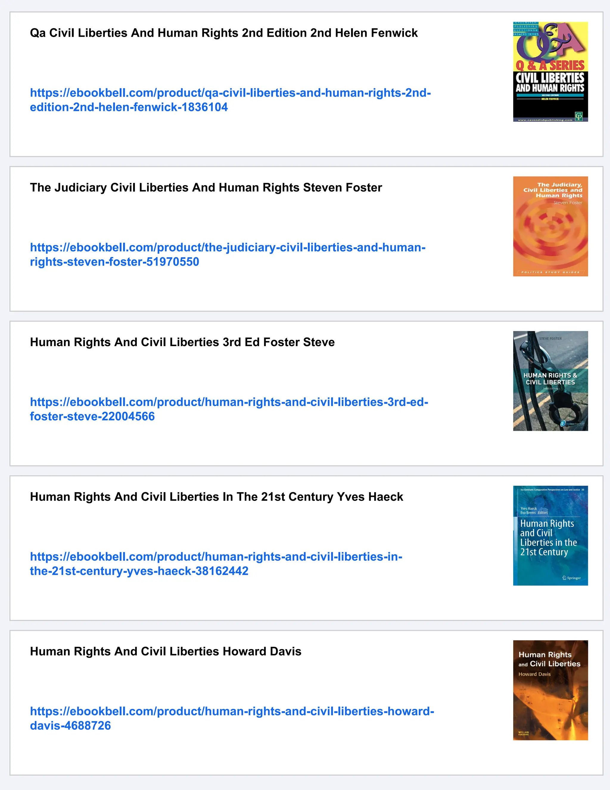Civil Liberties Human Rights 4th Edition Helen Fenwick | PDF