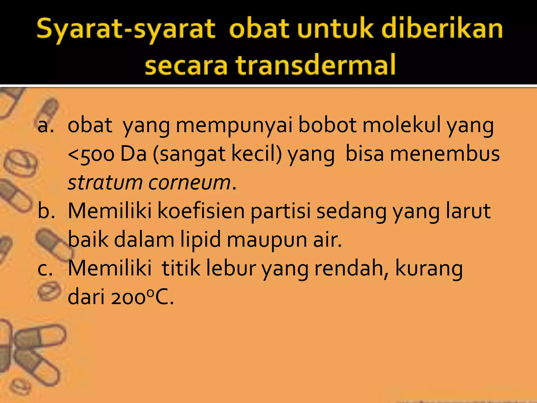 transdermal farmasi | PPTX
