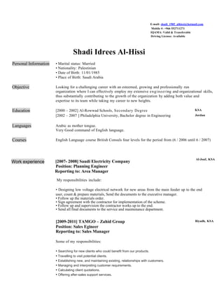 Shadi - CV | PDF
