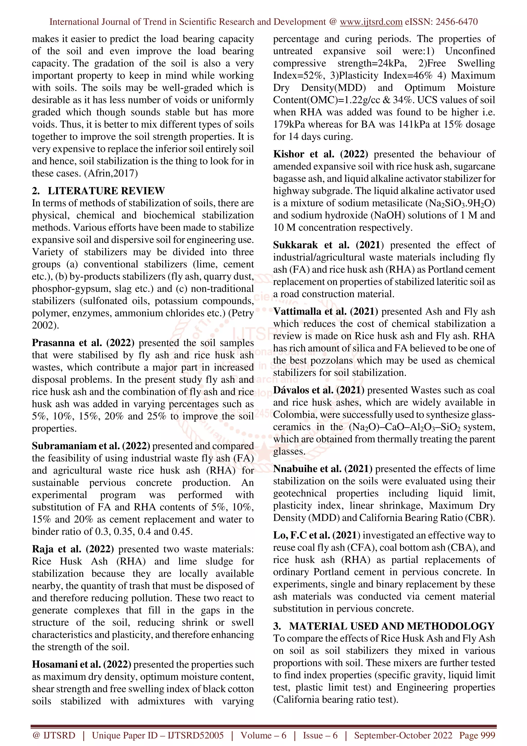 A Comparative Study of using Fly Ash and Rice Husk Ash in Soil ...