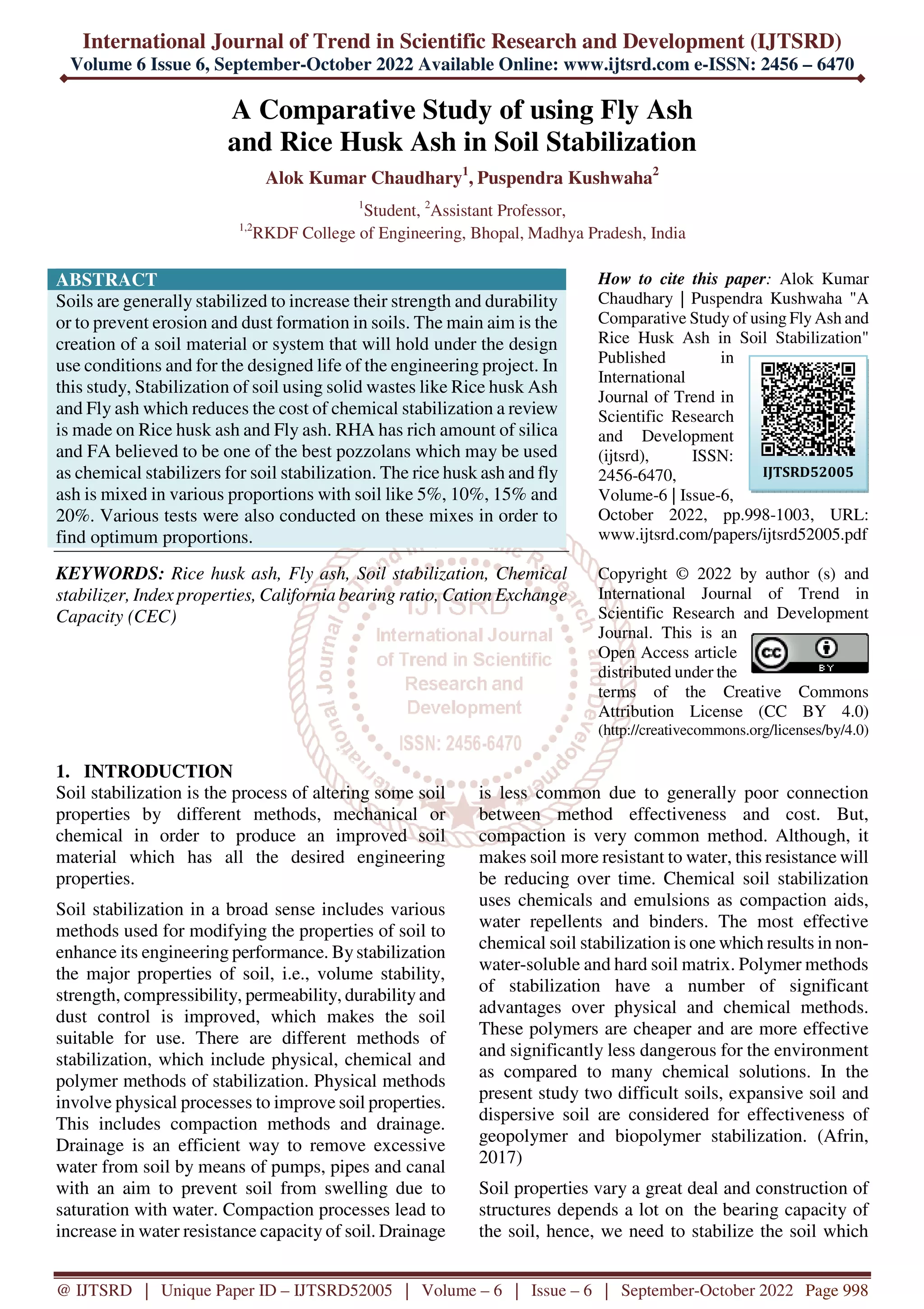A Comparative Study of using Fly Ash and Rice Husk Ash in Soil ...