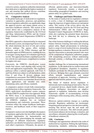 A Review on Approval Process and Regulation of Medical Devices as Per US FDA and CDSCO | PDF