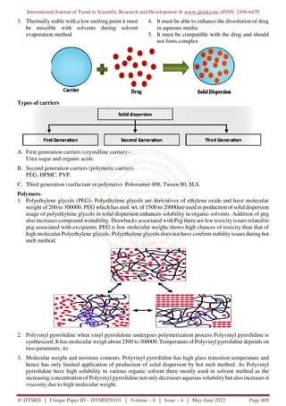 A Review on Solid Dispersion | PDF