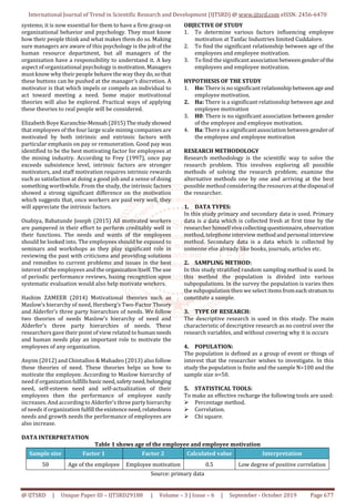 A Study on Employee Motivation at Tanfac Industries Limited Cuddalore | PDF