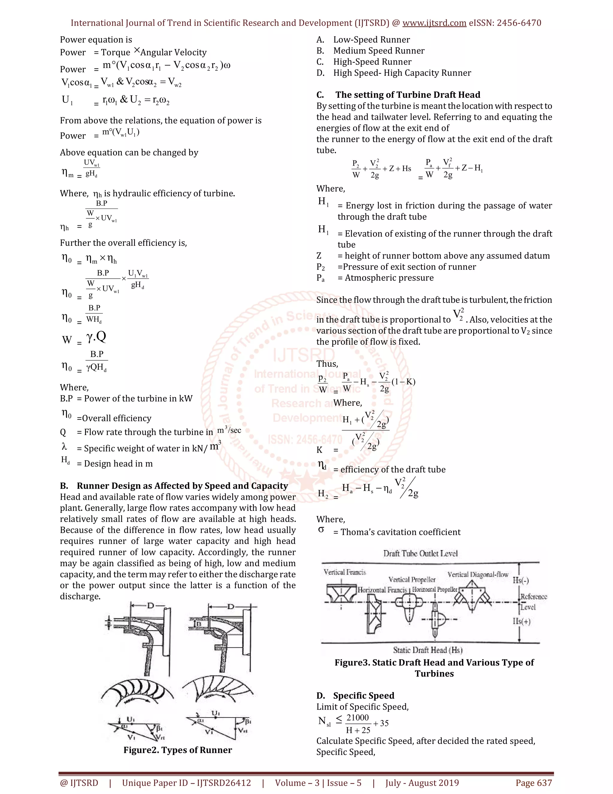 Design Calculation of 40 MW Francis Turbine Runner | PDF