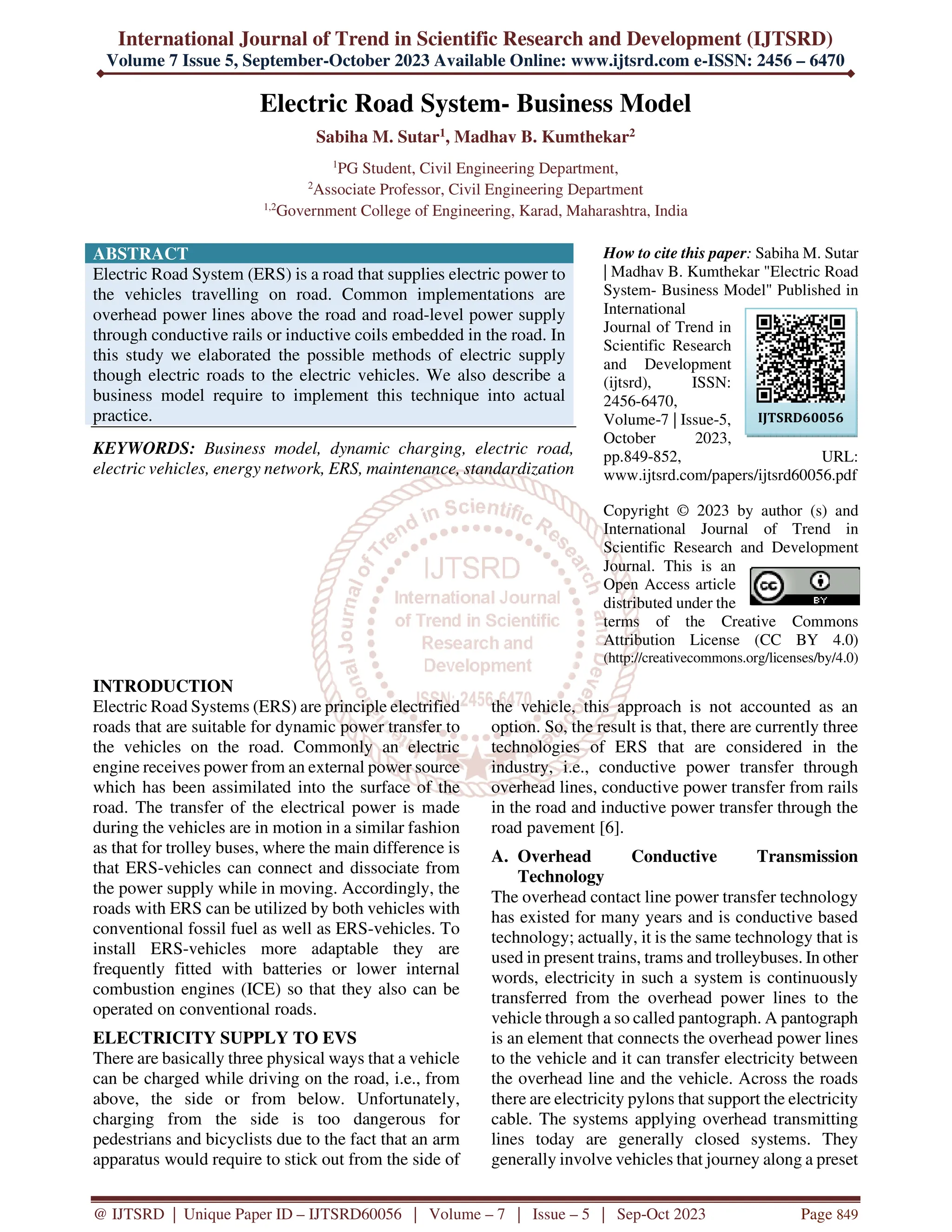 Electric Road System Business Model | PDF