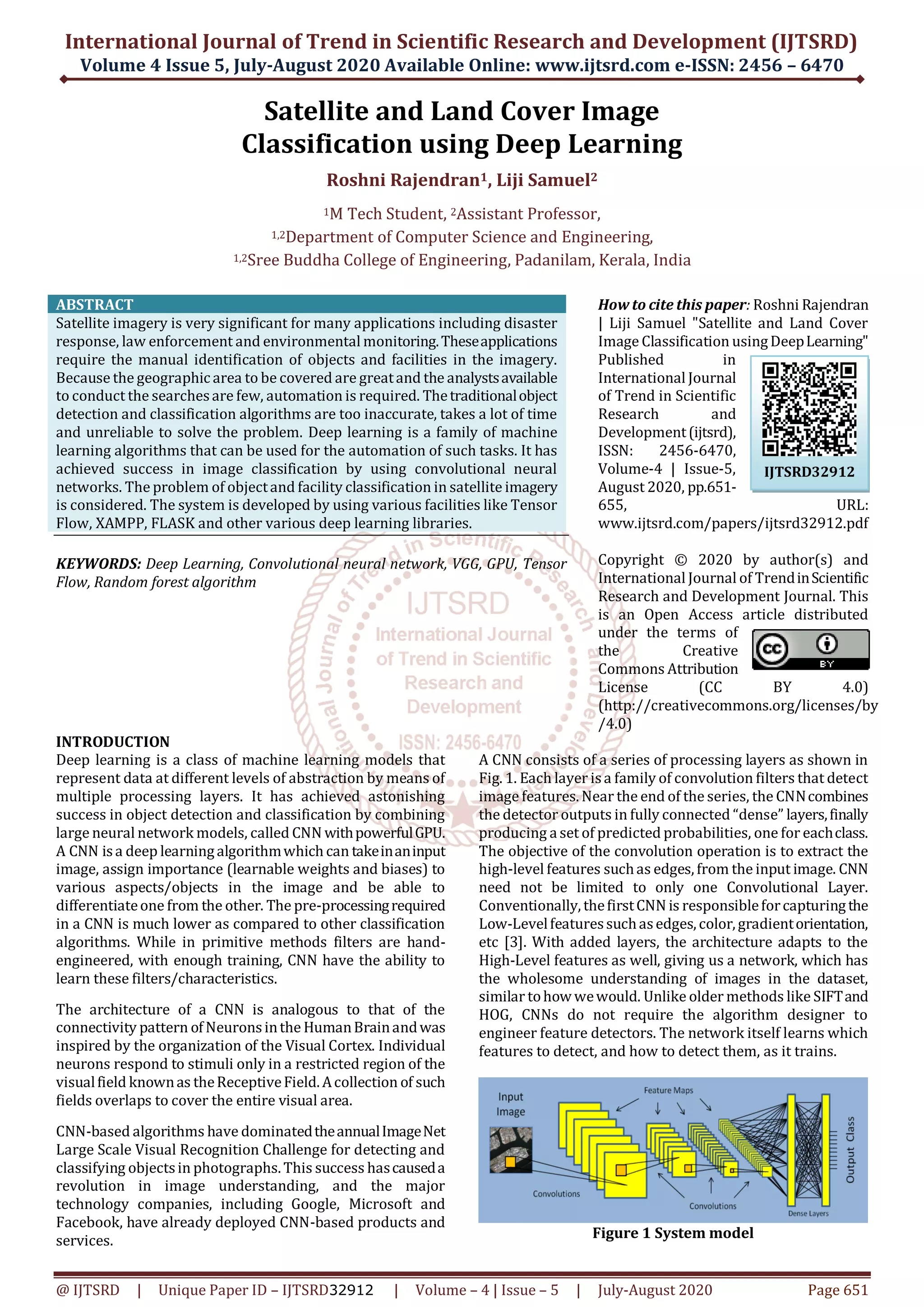 Satellite and Land Cover Image Classification using Deep Learning | PDF