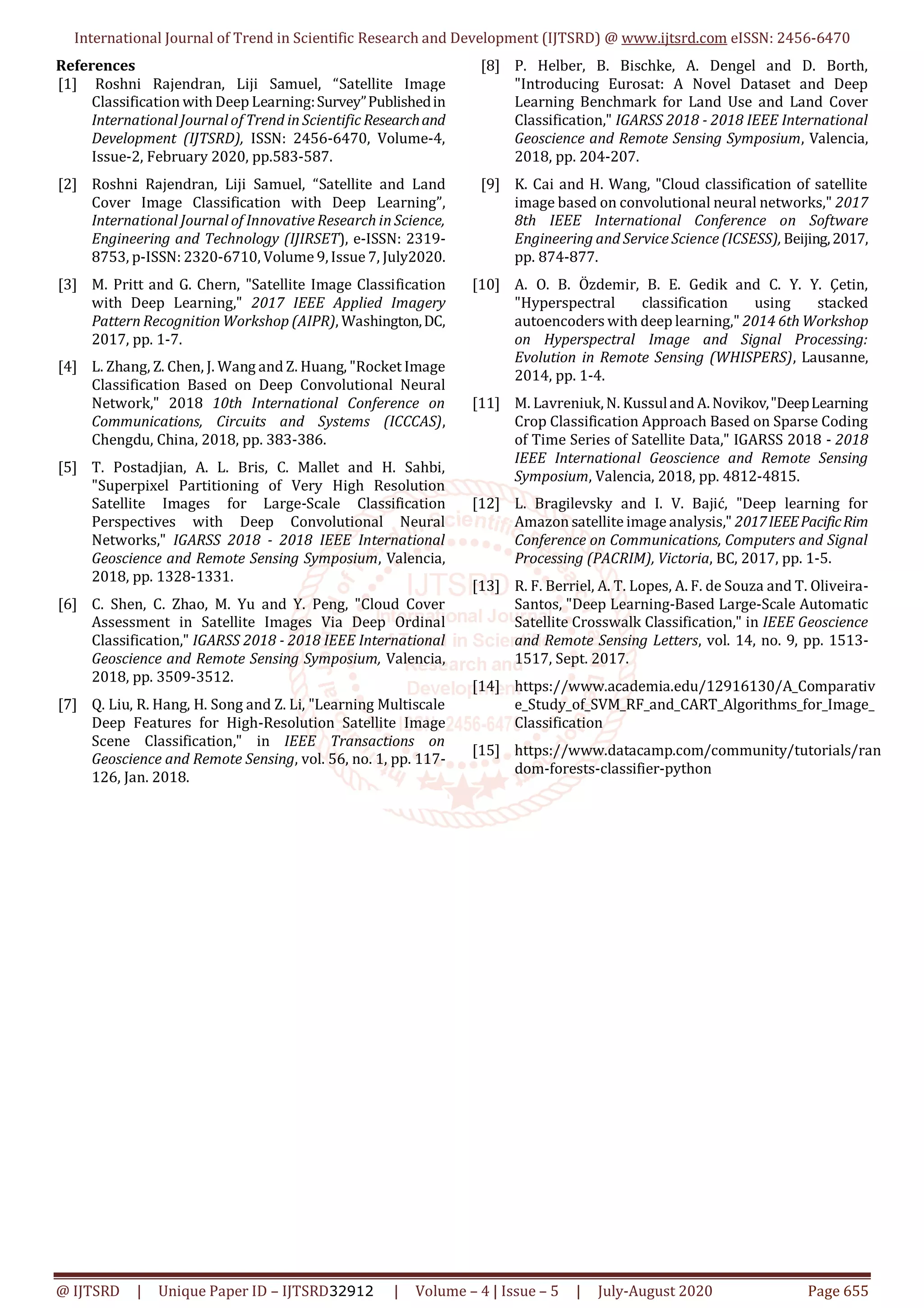 Satellite and Land Cover Image Classification using Deep Learning | PDF