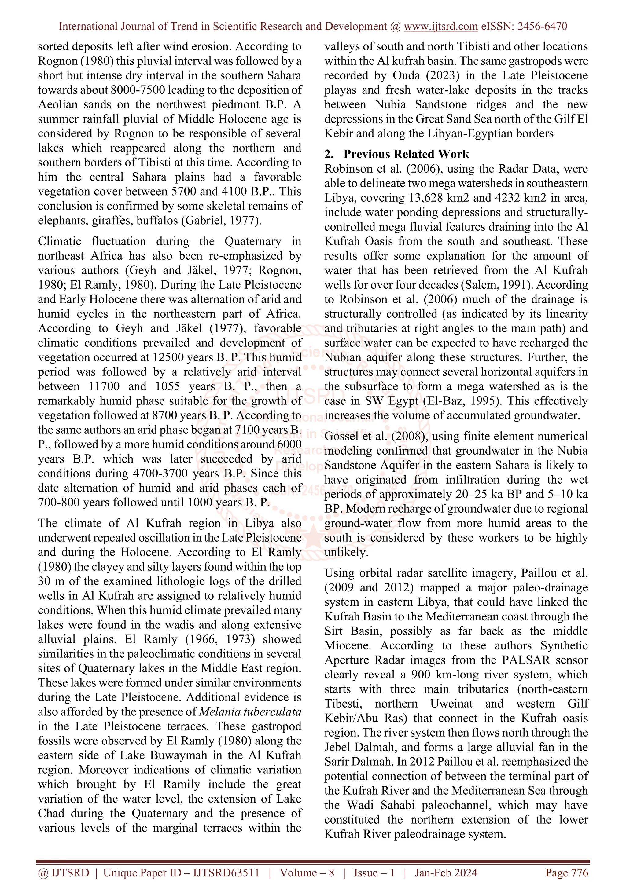 The Pleistocene Delta of the Old Al Balatah River System, Northeastern Libya and its Eastern ...