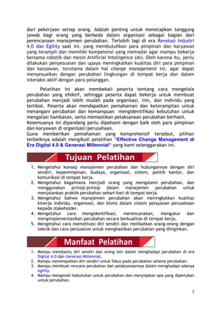 Silabus Pelatihan _"CHANGE MANAGEMENT (Manajemen Perubahan)"_ di Era Digital 4.0 & Generasi ...