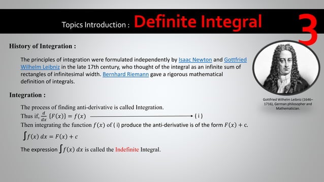 Definite Integral and Properties of Definite Integral | PPTX