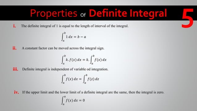 Definite Integral and Properties of Definite Integral | PPTX