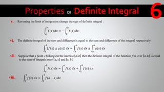 Definite Integral and Properties of Definite Integral | PPTX