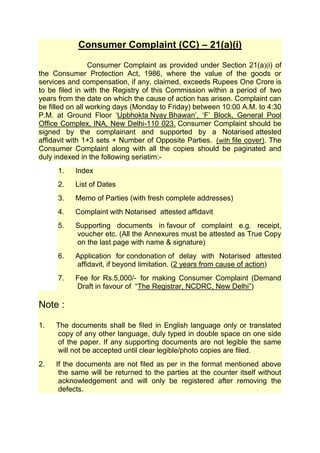 119142 7993 52_procedure_of_filing_a_case (1) | DOCX | Consumer Issues ...