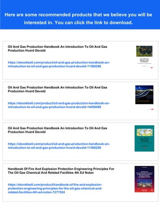 Oil And Gas Production Handbook An Introduction To Oil And Gas ...