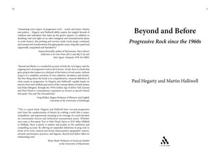 Beyond And Before Progressive Rock Since The 1960s Paul Hegarty | PDF