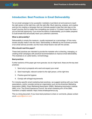 Best Practices in Email Deliverability | PDF