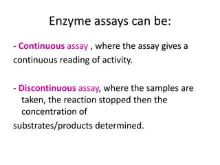 presentation of enzymes assay for research | PPT