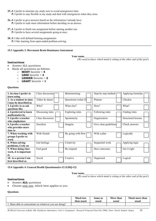 U-11_Learning Styles Research Proposal | PDF