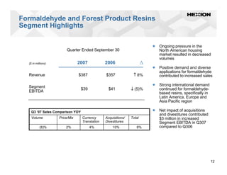 Hexion Q307lEarningsCall | PPT