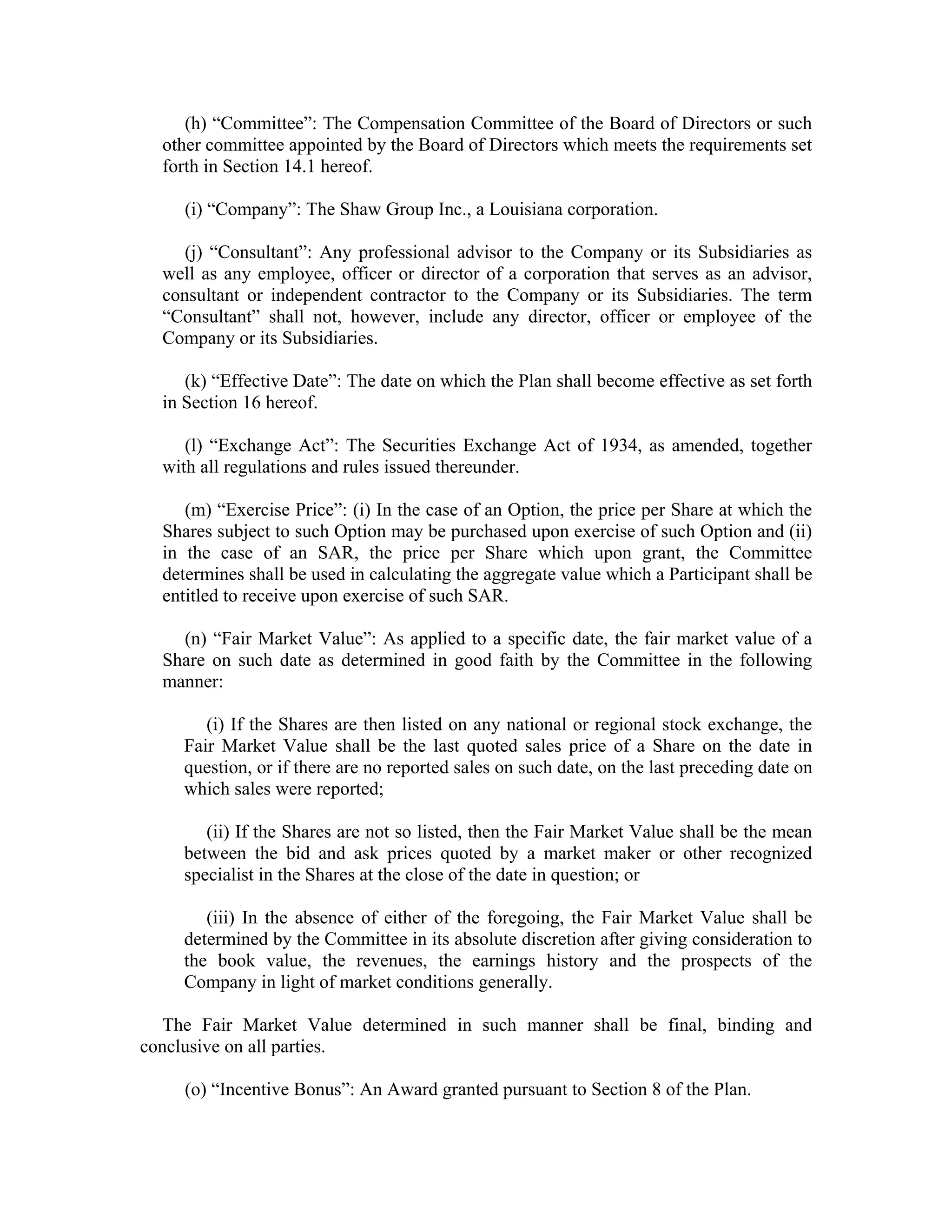 shaw group employee_compensation | PDF